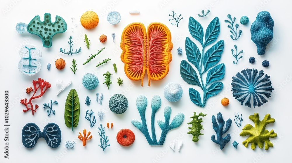 Playful Plant Cell Diagram Divider Icons - Quality Low Poly Clipart ...