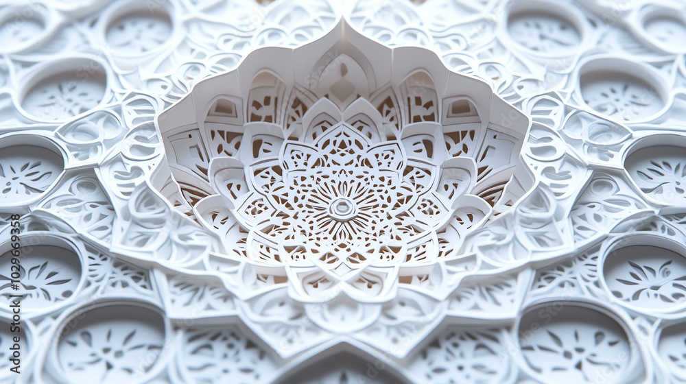 Paper cut Islamic geometric patterns with fine details and perfect ...