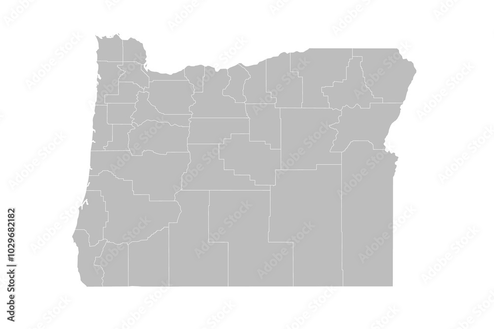 Oregon administrative map. counties map of Oregon, blank Map, empty map ...