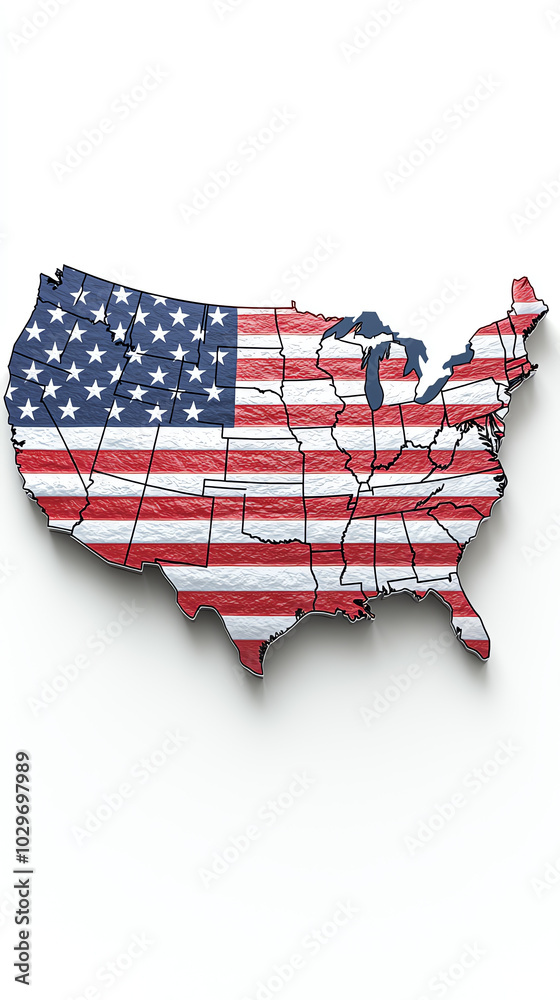 USA map design, white isolate background Stock Illustration | Adobe Stock