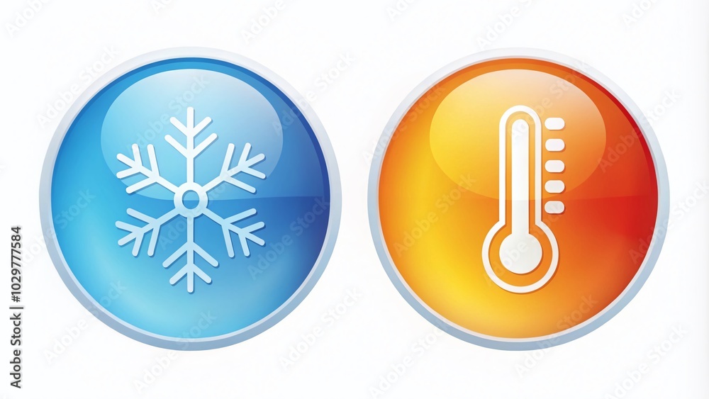 Cold and Heat Icons Clipart - Isolated on White Background for ...