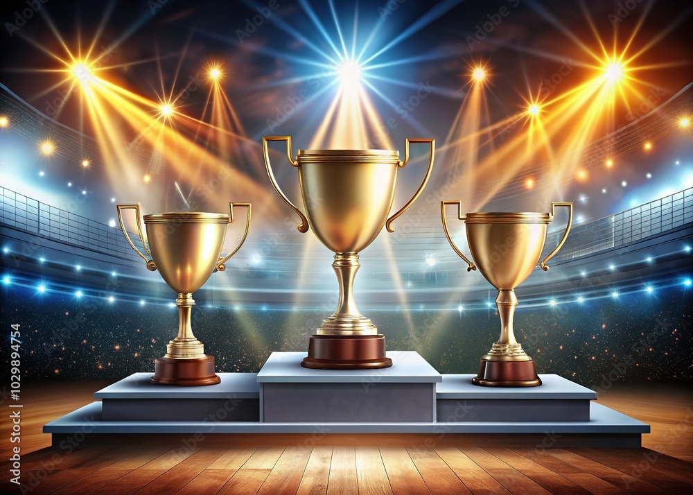 Winners Podium with Spotlight Vector for Celebrating Achievement and ...