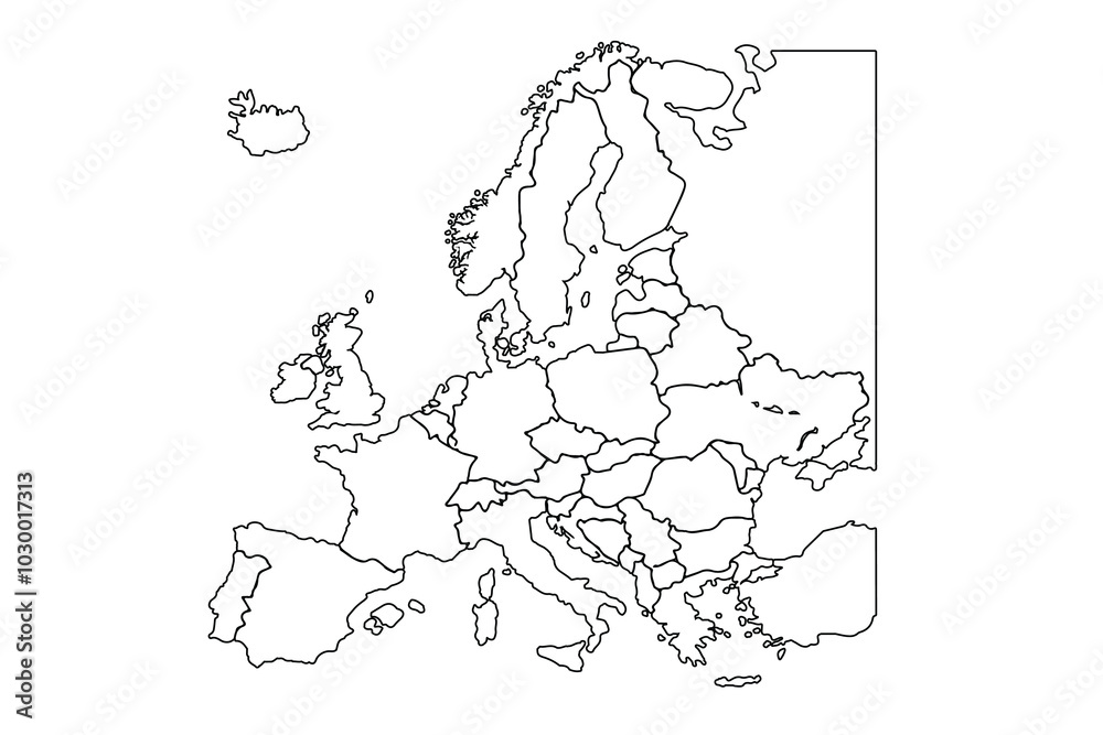 Europe map isolated on white background. for website layouts ...