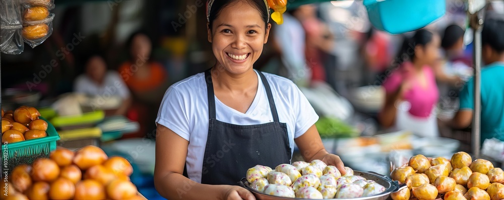 Foto de Stock Filipino street vendor with balut, unique food culture ...