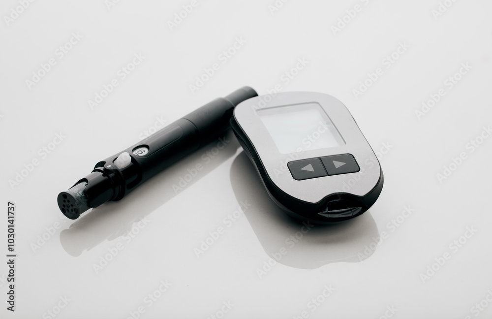 Foto stock di Diabetes, test and monitor for results, disease and ...