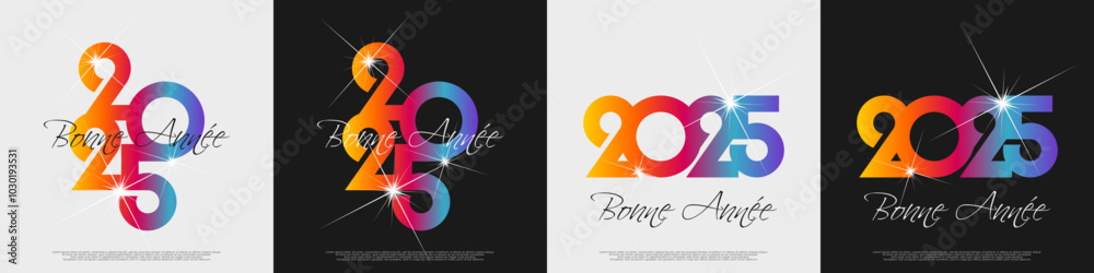 Bonne année - meilleurs vœux 2025 - vecteur pour affiche, bannière ...
