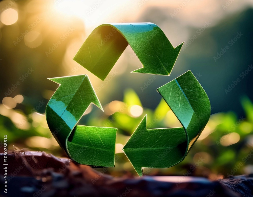 Recycling symbol, highlighting environmental conservation ...