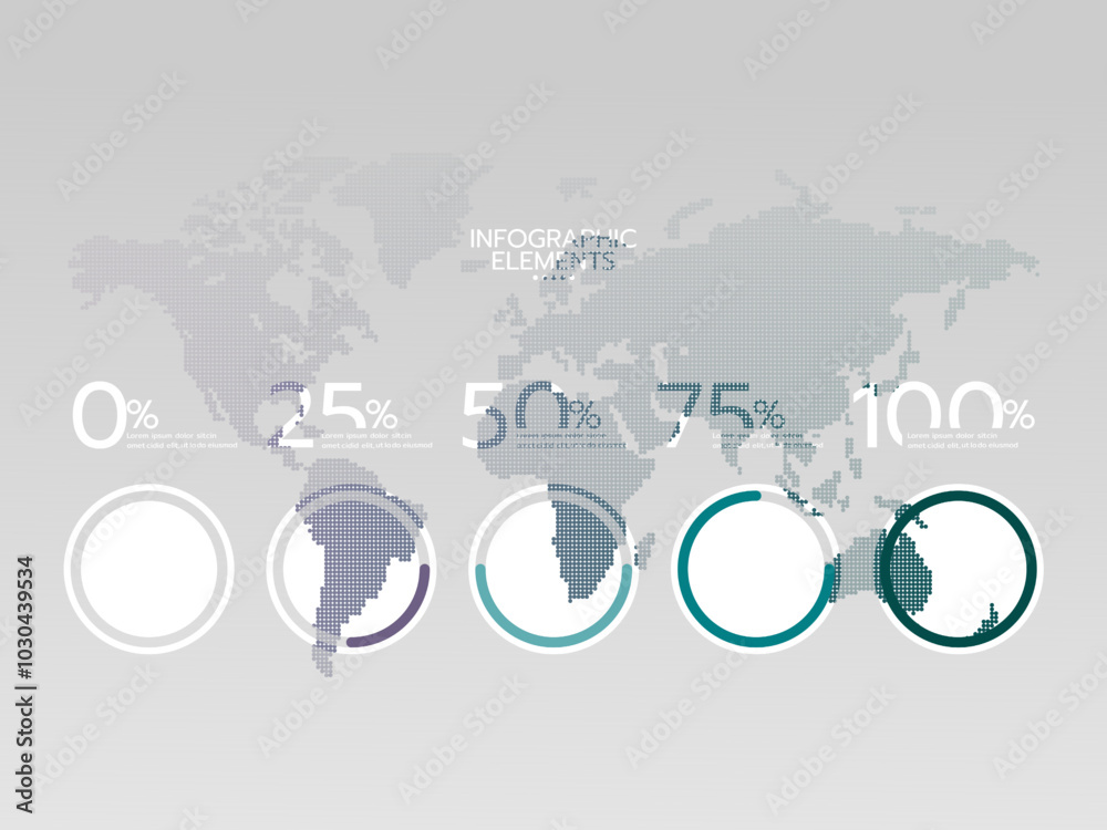 Circle percentage infographic diagrams set. Percentage pie chart for ...