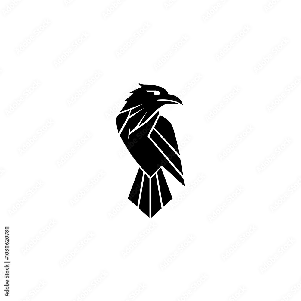 Стоковое векторное изображение «Vector graphic of a crow logo in a ...