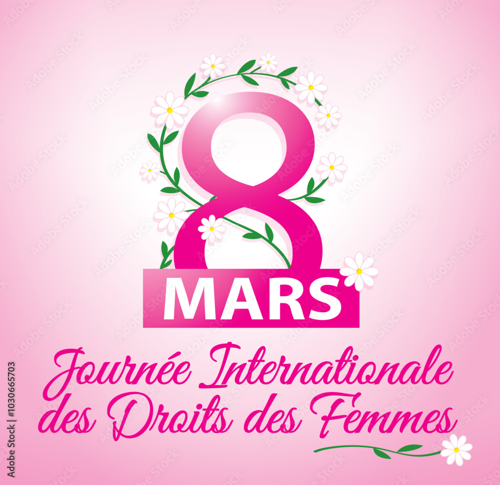 8 mars, journée internationale des droits des femmes Stock Vector ...