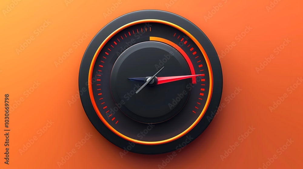 Realistic speedometer isolated on orange background racing speedometer ...