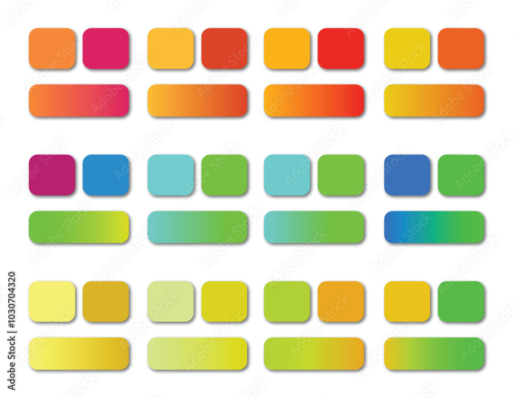 Gradient color palette set elements Stock Vector | Adobe Stock