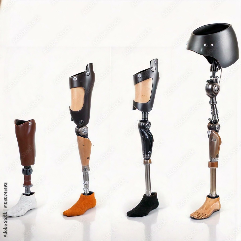 prosthetic leg hand limbs back screen white Stock Illustration | Adobe ...