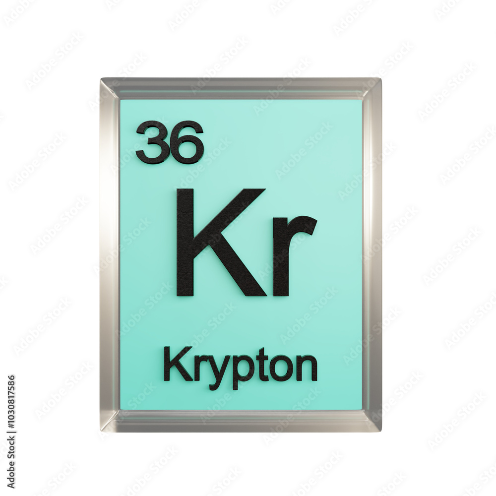Krypton front - Periodic Table Element, Scientific and Educational Use ...