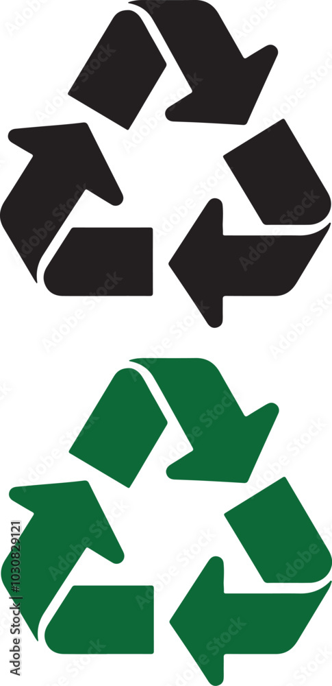 set of recycling icons. Editable fill colorful recycle logo symbol ...