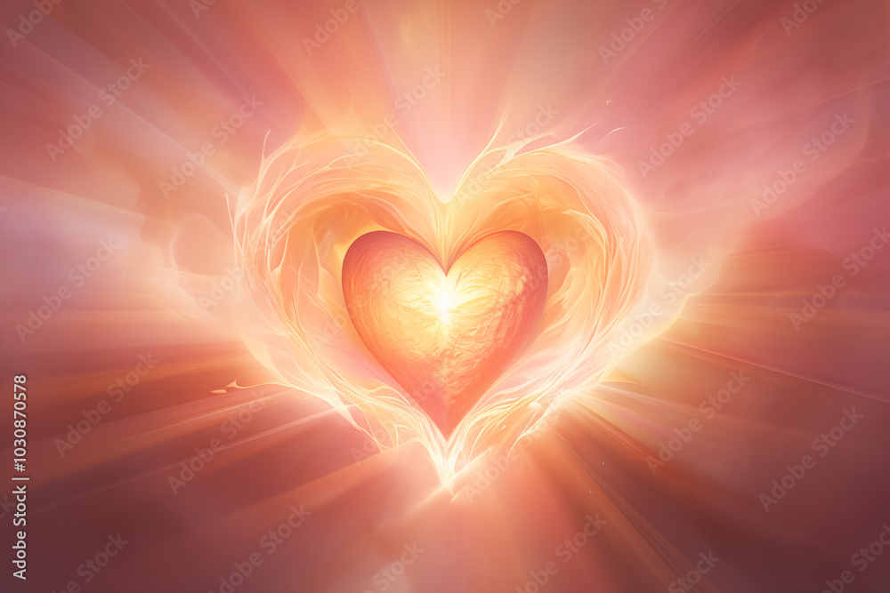 An artistic depiction of heart healing. The image features a heart ...