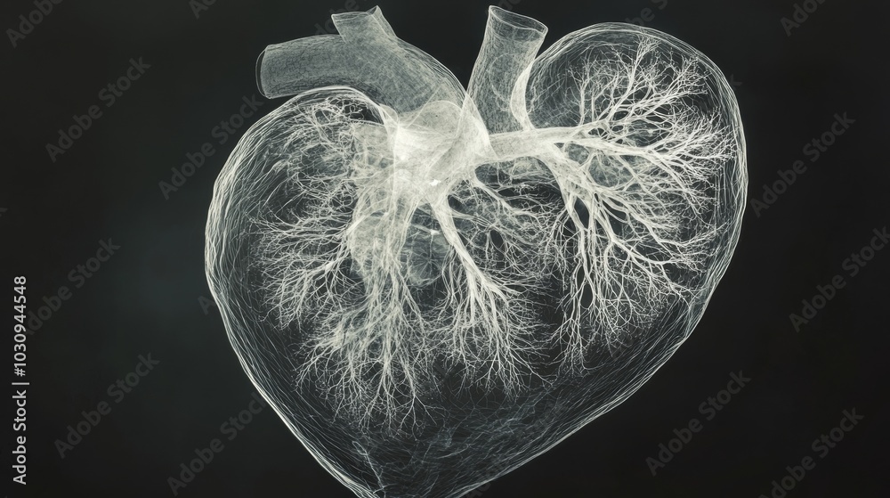 Human Heart Anatomy X-Ray. Stock Illustration | Adobe Stock