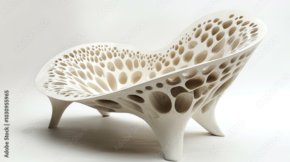 Furniture design mimicking the shape of seashells, intricate biomimicry ...