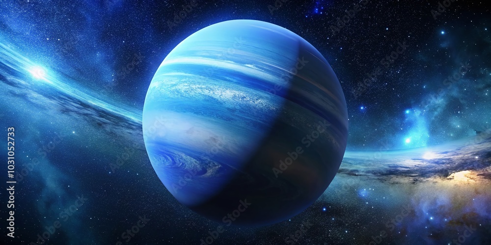 Stunning View of Neptune Planet in the Solar System with Vibrant Colors ...