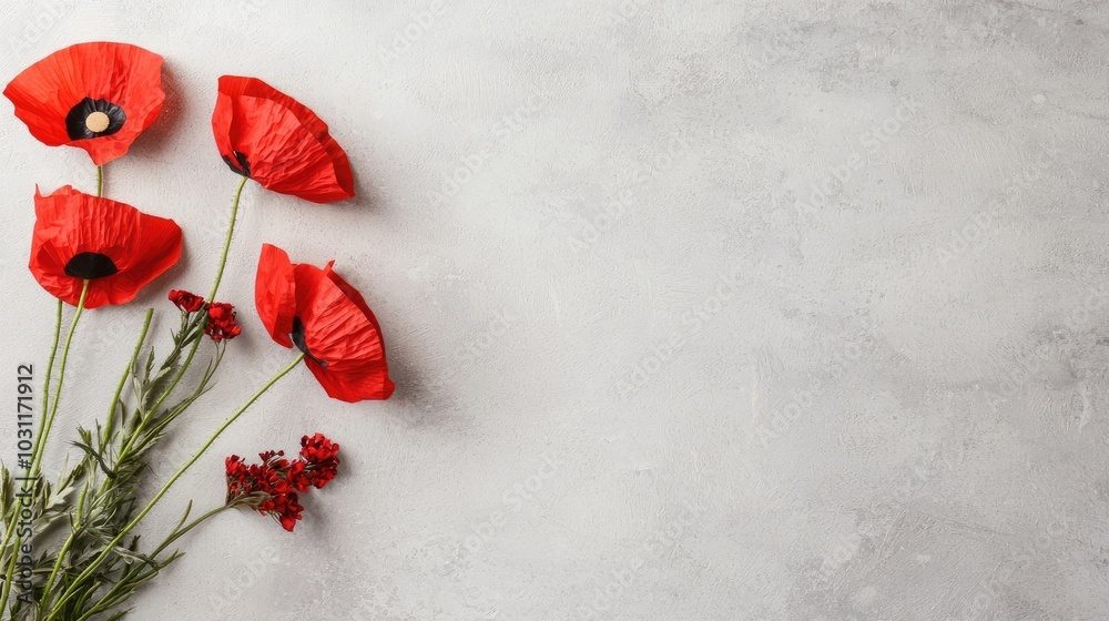 Remembrance banner: design showcasing the poppy symbol for Poppy Day ...