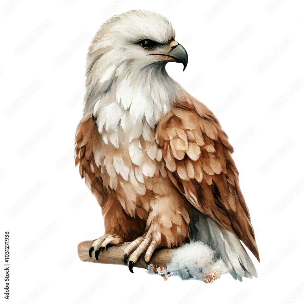 Cozy cartoon Illustration of a majestic eagle. Wildlife and bird of ...