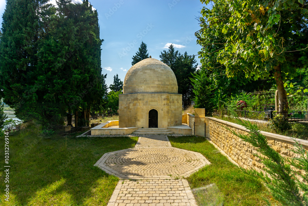 Mausoleum of Shakhendan, brother of the Imameddin Nasimi, famous poet ...