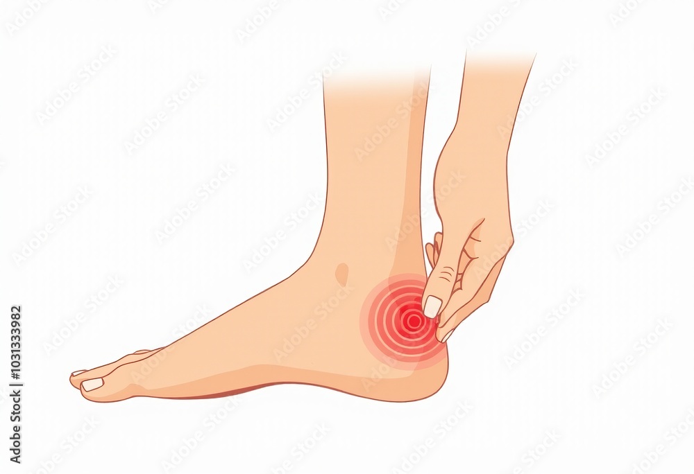 Anatomically Accurate Foot Pain Diagram: Side View of Bare Foot with ...
