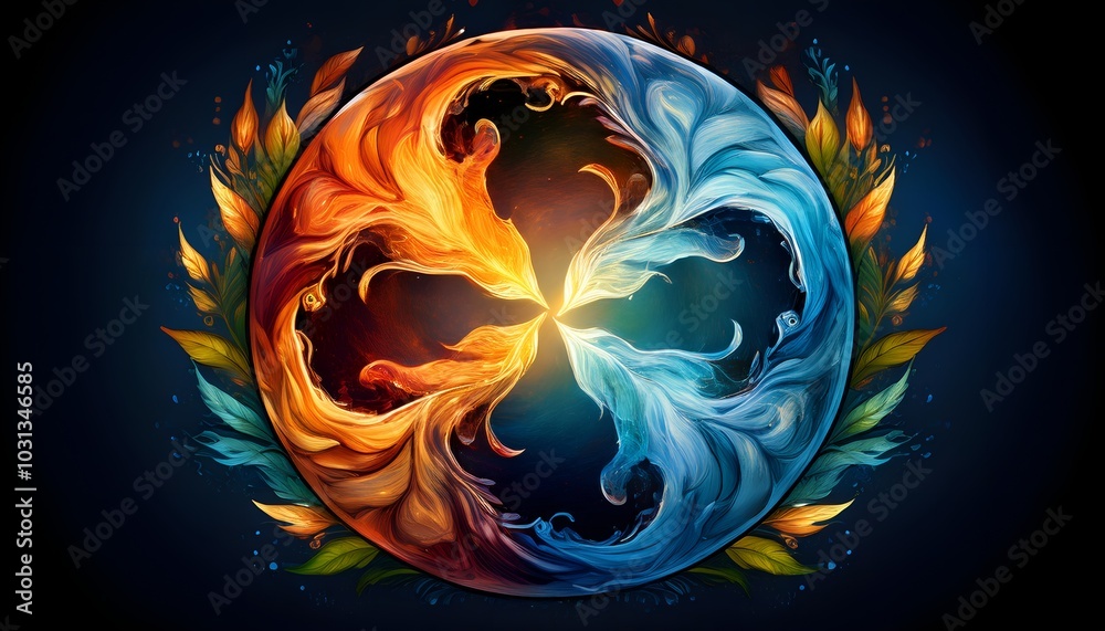 The four natural elements: earth, wind, fire, and water are beautifully ...