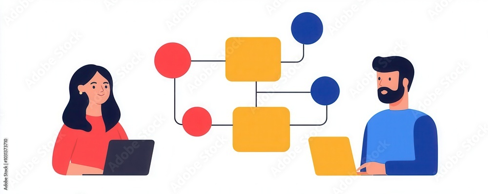 ภาพประกอบ Stock Influencer marketing strategy flowchart, showing the ...