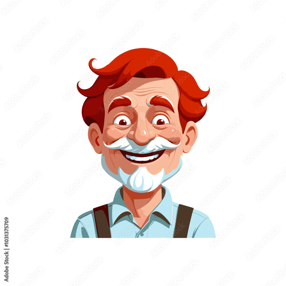 Old man vector mascot icon. Happy funny smiling cartoon character old ...