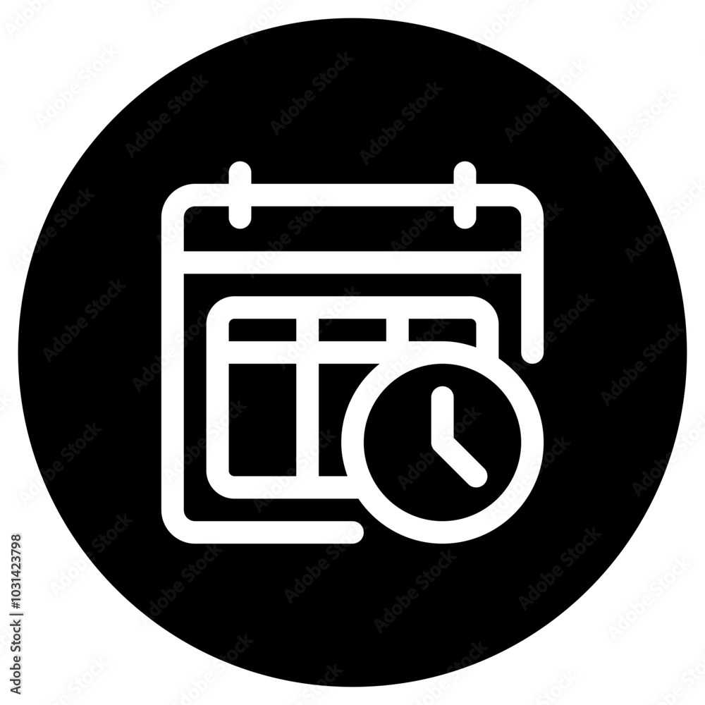 Editable timetable, schedule, agenda vector icon. Online learning ...