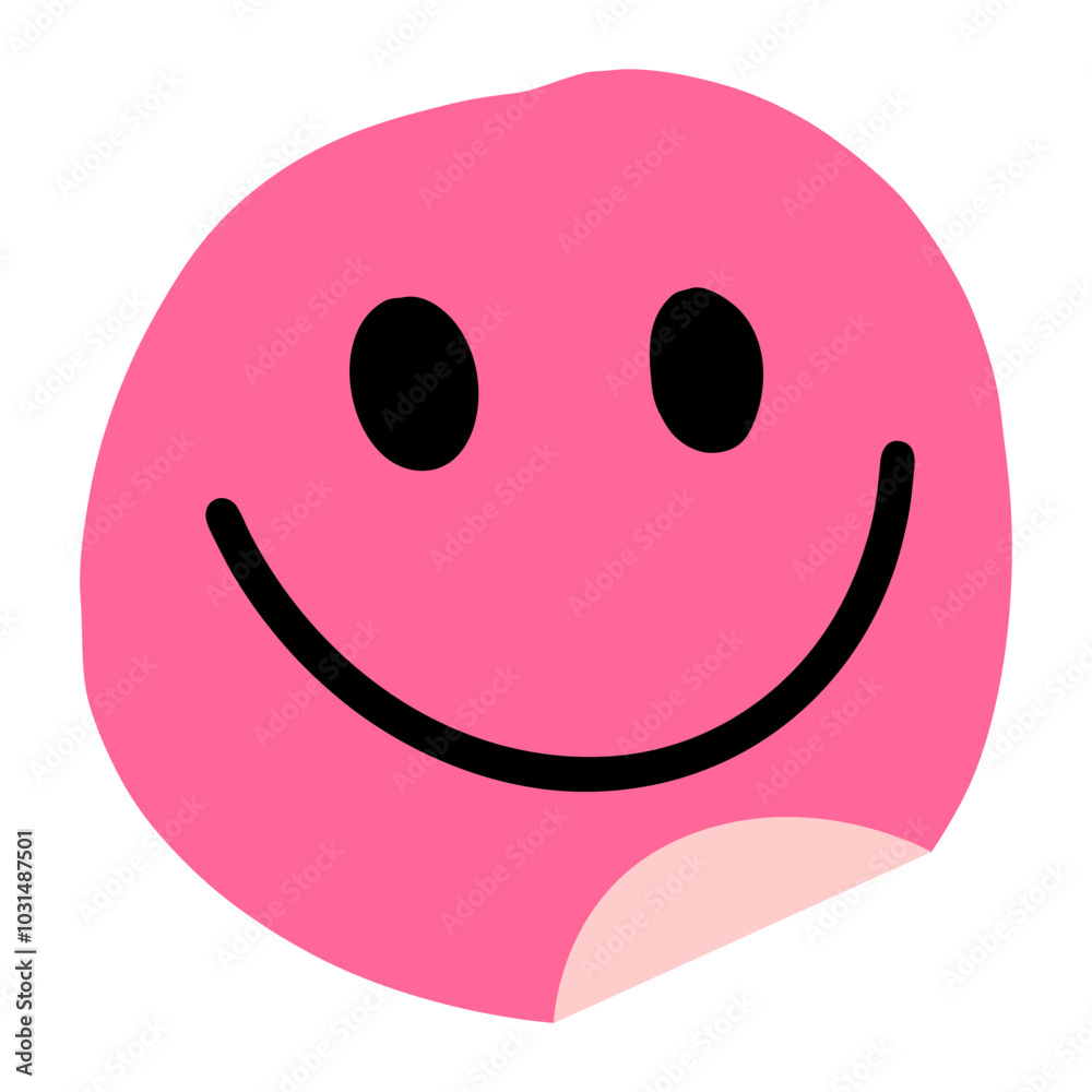 Pink smiley face clipart emojis Stock Vector | Adobe Stock