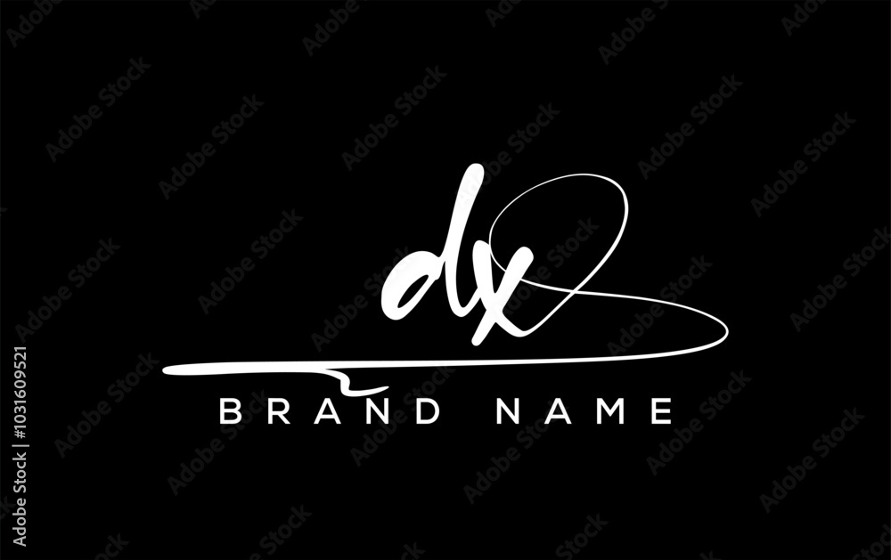 DX letter beauty handwriting vector logo. Stock Vector | Adobe Stock