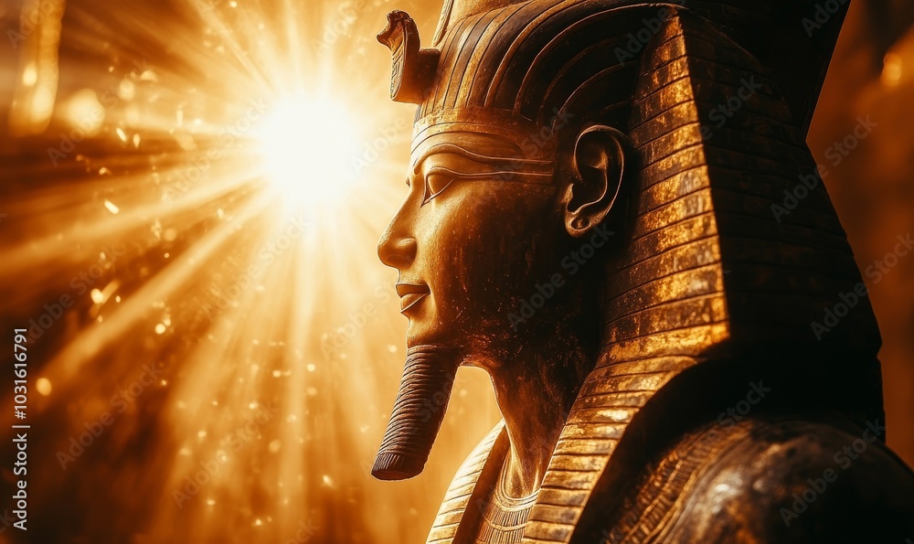 Ra (Egyptian God) sun god of ancient Egypt Ra, the sun god, with rays ...