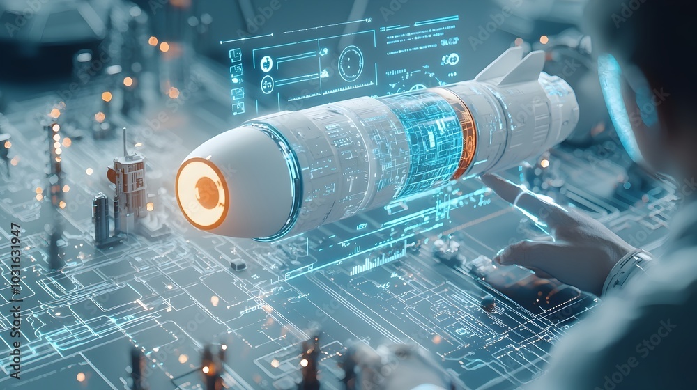 Holographic display of a missile system s advanced interface projected ...