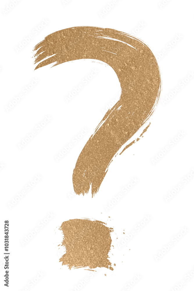 Gold question mark symbol png brush stroke font Stock Illustration ...