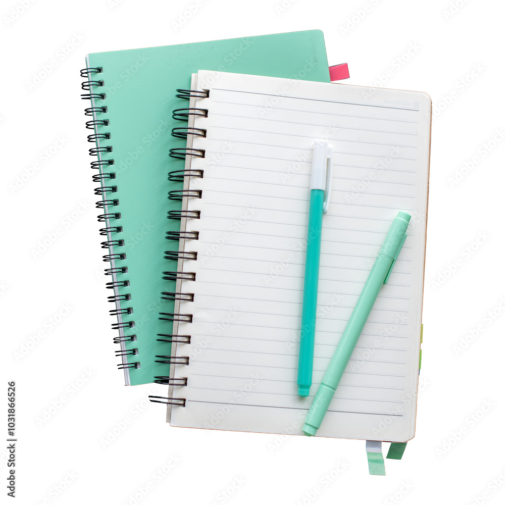 Mint green notebook png sticker isolated image, transparent background ...