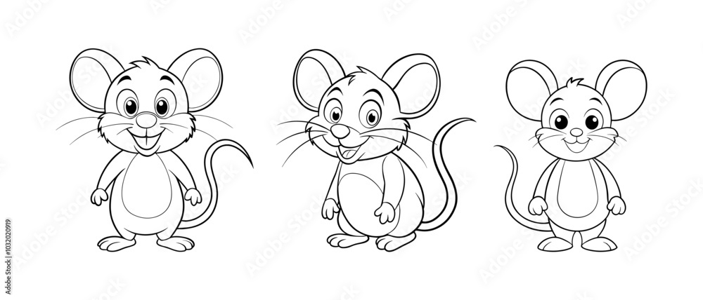 Stock-Vektorgrafik „Vector set illustration of cute cartoon mouse ...