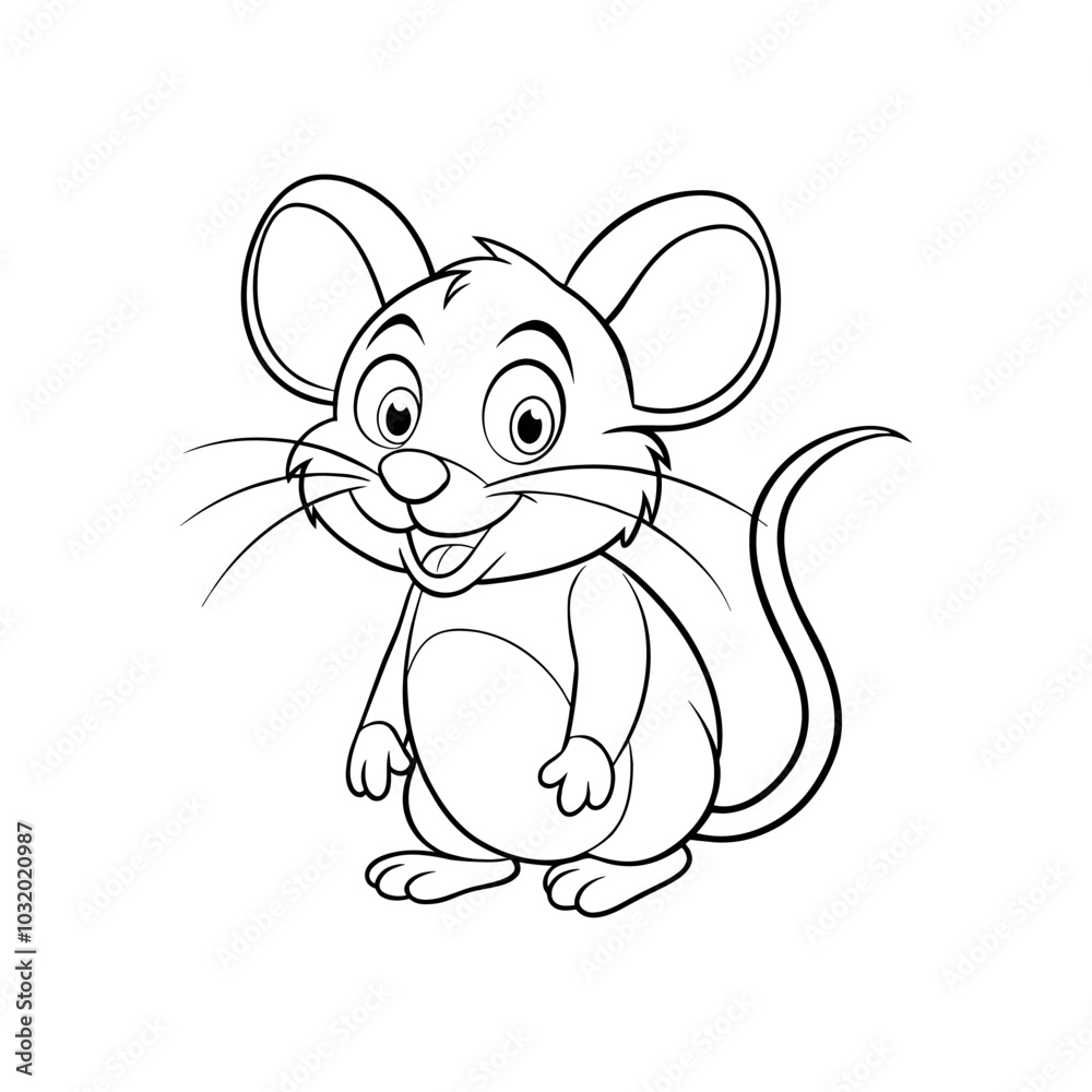 Vector illustration of cute cartoon mouse isolated on white background ...