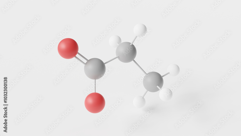 sodium propionate molecule 3d, molecular structure, ball and stick ...
