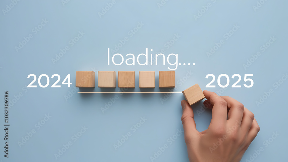 Illustration Stock 2025 loading, 2024 to 2025 loading wooden bar. A ...