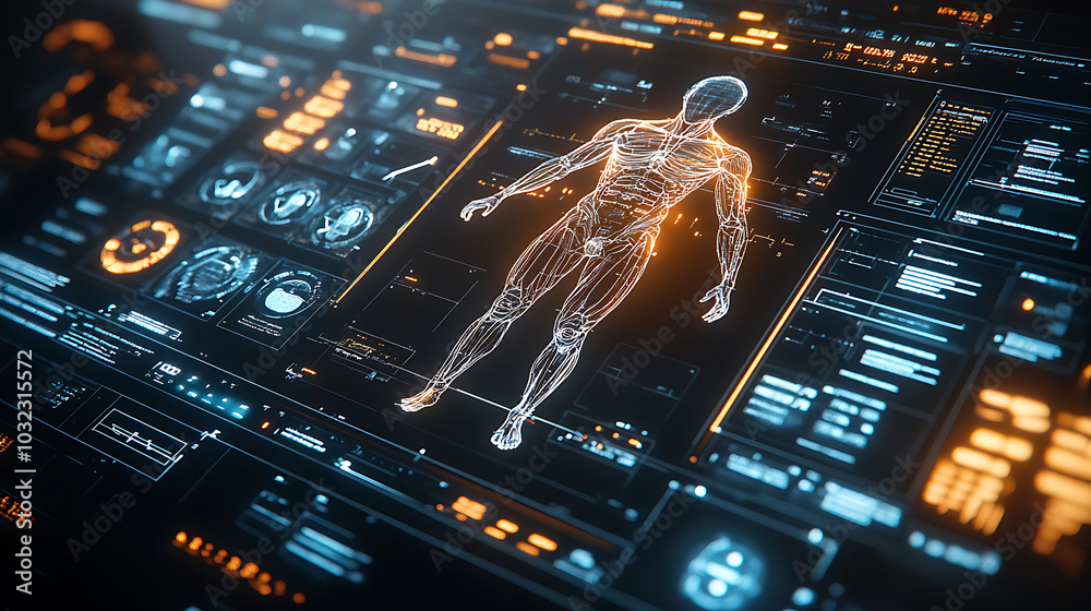A detailed image of an MRI machine control panel, with illuminated ...