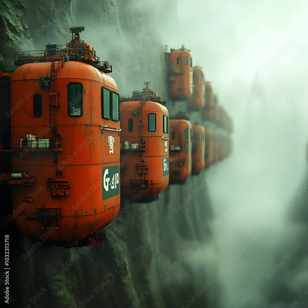 Massive state of the art cargo vessels with streamlined aerodynamic ...