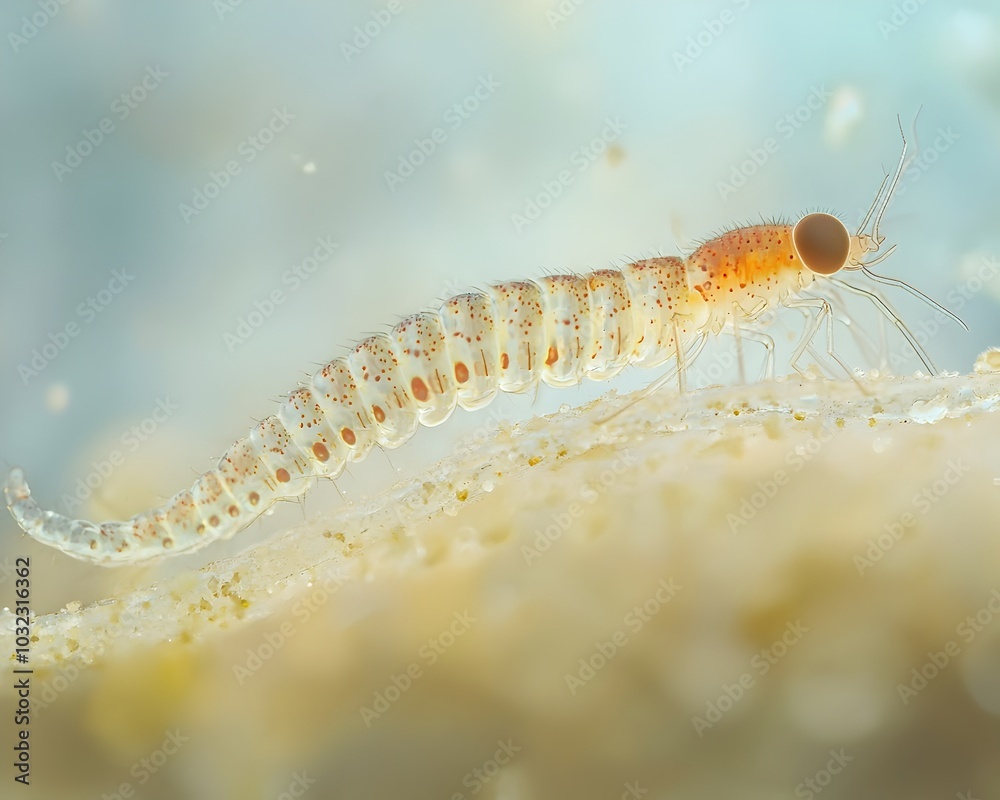 Magnified Mosquito Larvae Wriggling in Stagnant Water Showcasing the ...
