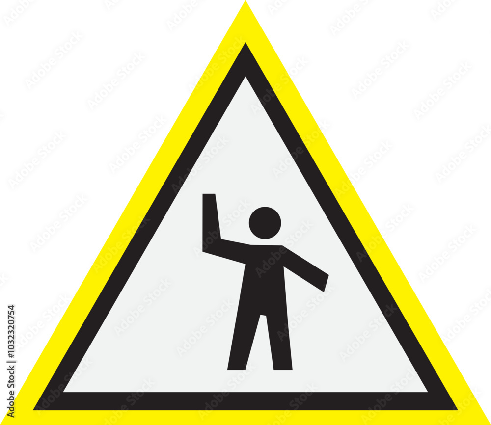 Pedestrian Crossing Sign, People Cross Symbol, Triangle Pedestrian ...
