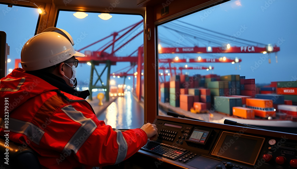 harbor master port control in command the ship to takes berthing to ...