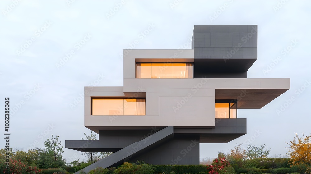 Detailed Cross section of a Contemporary Architectural Building Design ...