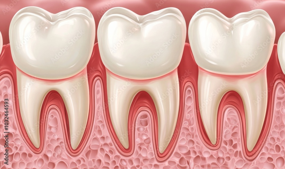 Dental anatomy illustration showing healthy teeth cross-section Stock ...