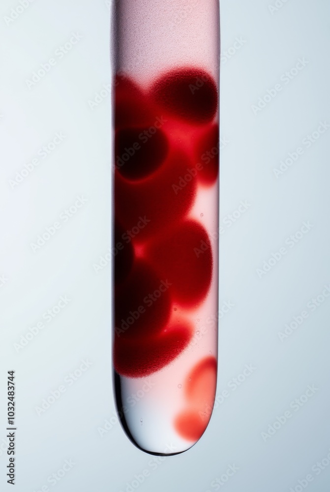 Blood Sample in Test Tube A photograph of a test tube filled with blood ...