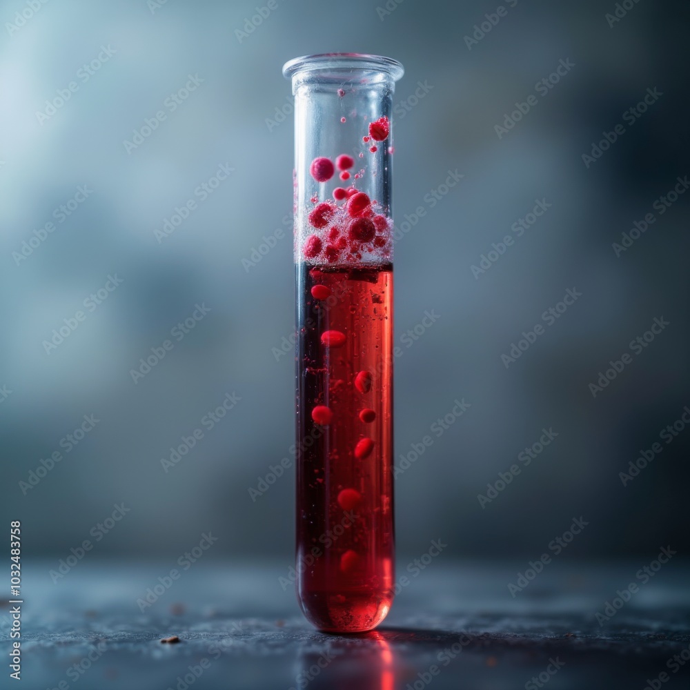 Fotografia do Stock Blood Sample in Test Tube A photograph of a test ...